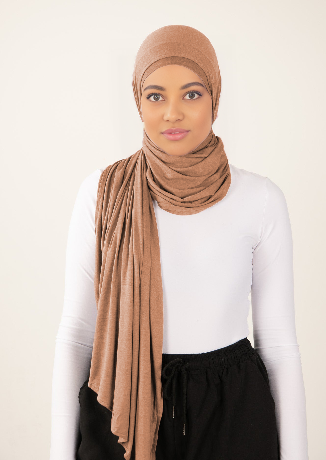 Burque Premium Tan Jersey Hijab Set – burque.